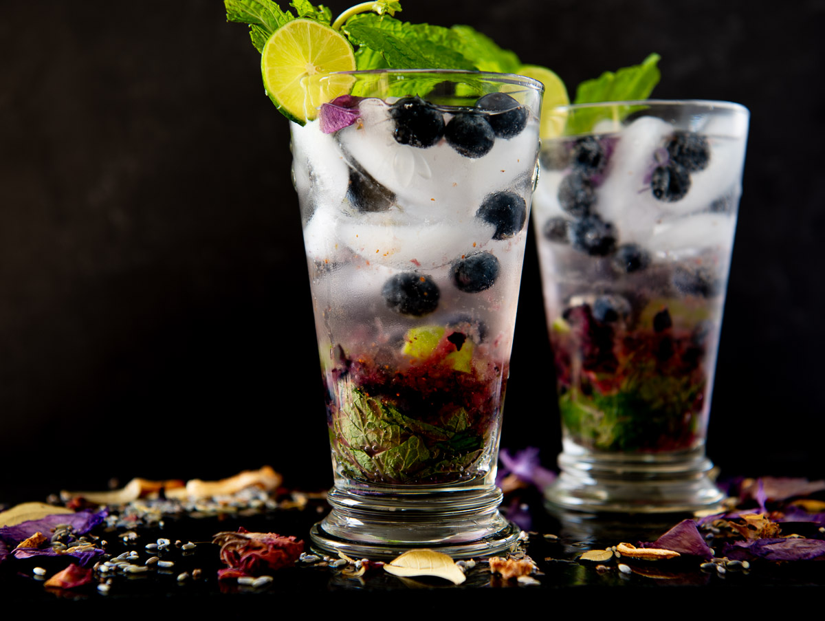 Simple Fresh Blueberry Mojito Mocktail Recipe - Delectable Food Life