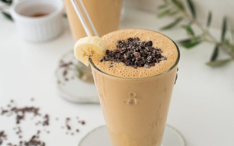 The Best PB2 Smoothie - High Protein Peanut Banana - Delectable Food Life